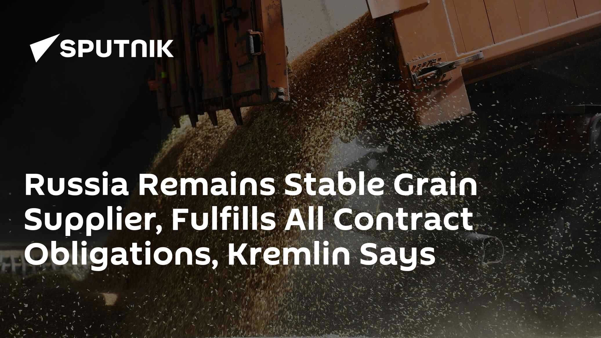 Russia Remains Stable Grain Supplier, Fulfills All Contract Obligations ...