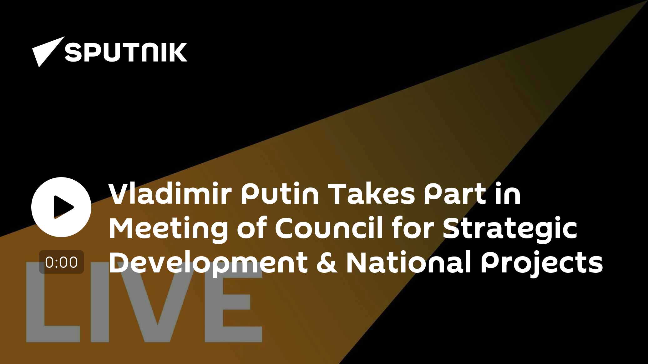 Vladimir Putin Takes Part in Meeting of Council for Strategic Development & National Projects ...