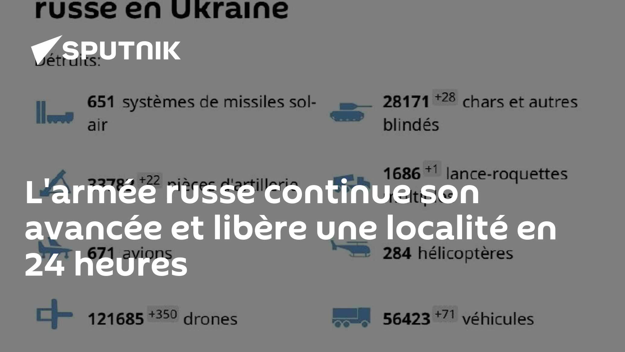 L'armée russe continue son avancée et libère une localité en 24 heures ...