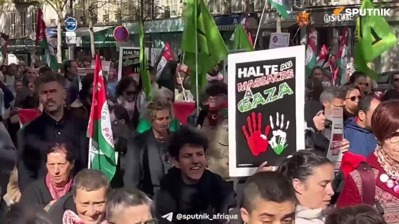 "Halte au massacre à Gaza", "Résistance jusqu’à la libération ...